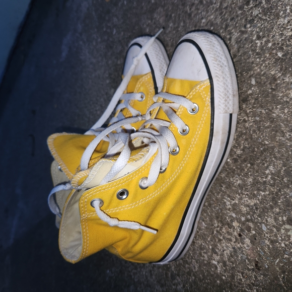 Converse | Shoes | Converse Yellow Hightop Sneakers Classic Design ...